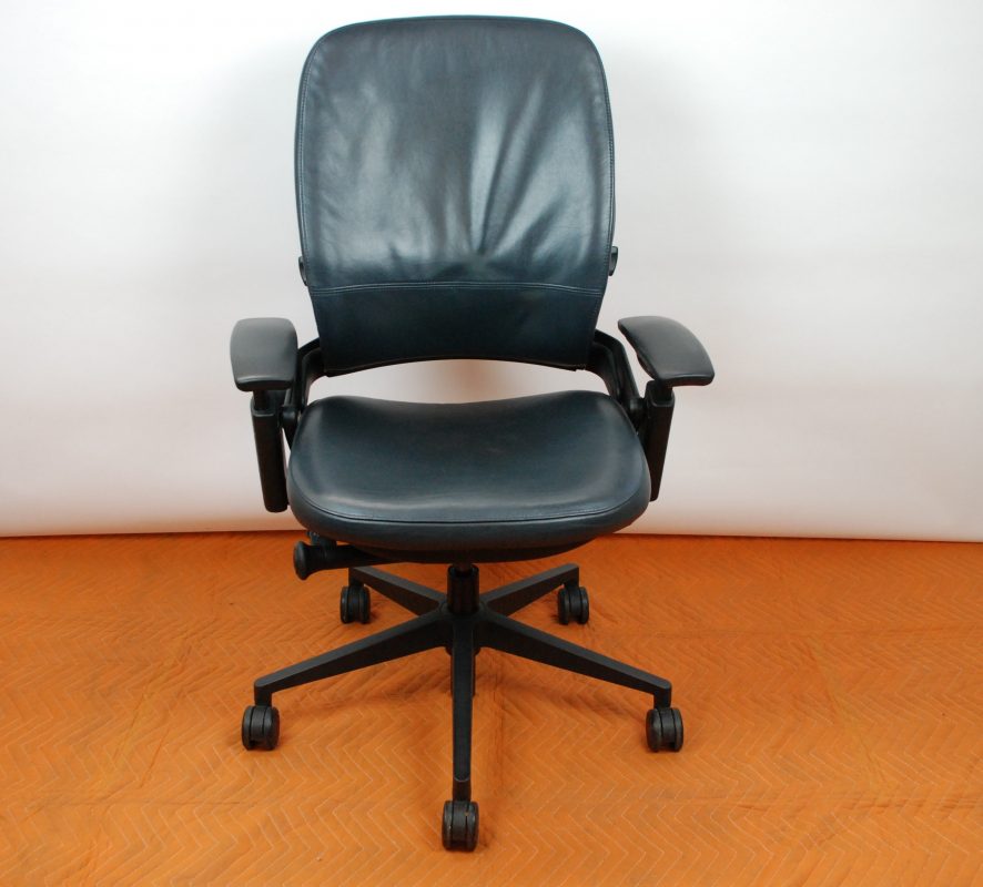 Steelcase Leap V2 - Original Steelcase Blue Leather - Casa Contracts Ltd