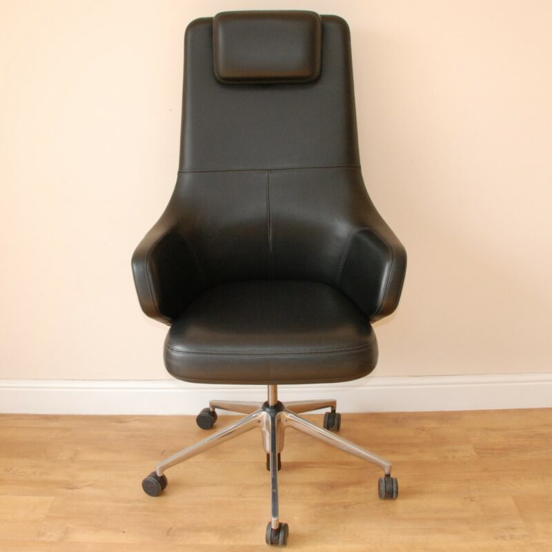Vitra Grand Executive High Back Chair in Black Leather - Casa Contracts Ltd